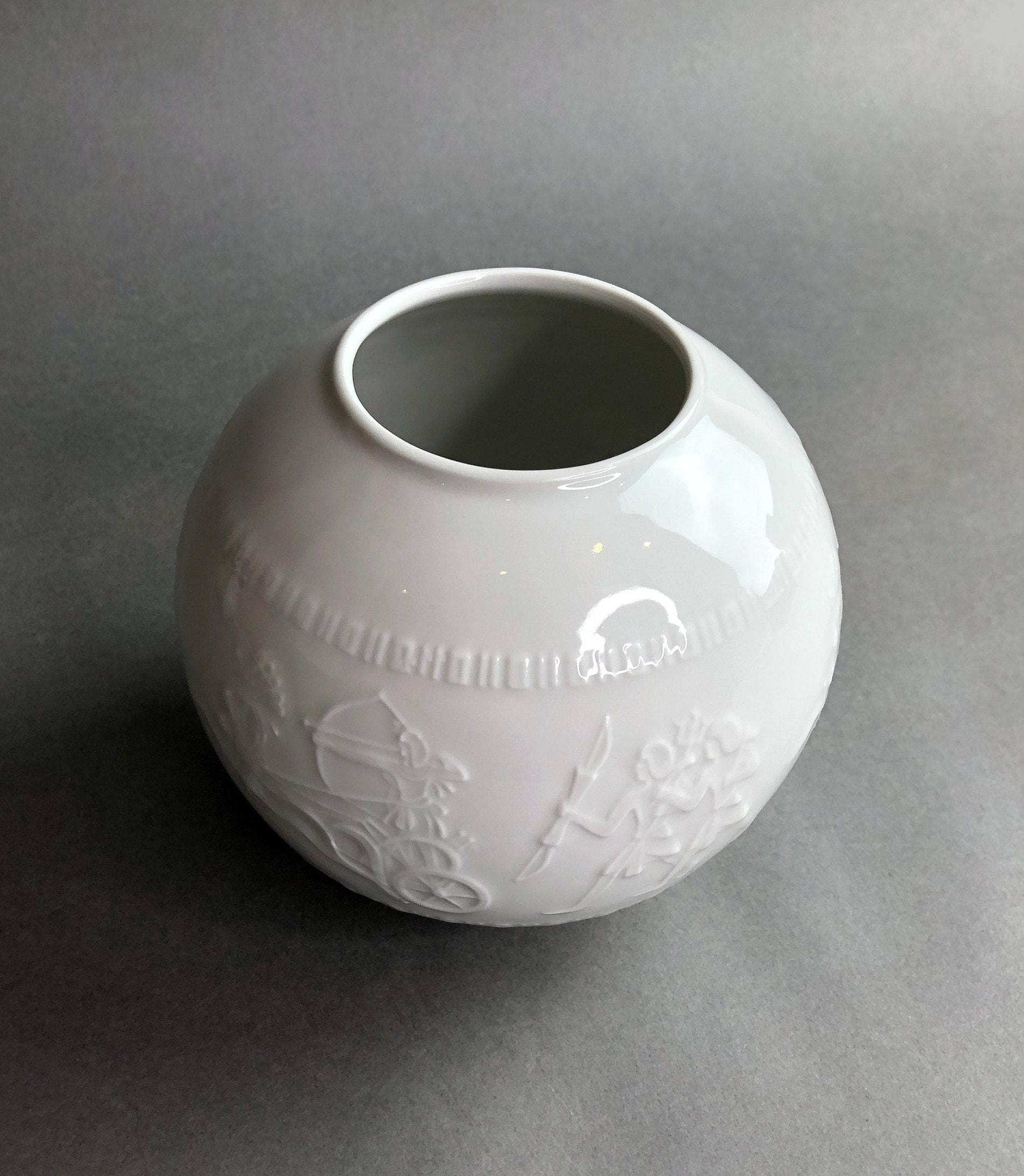 Vintage Alboth & Kaiser Ball Porcelain Vase With a Story From Ancient ...