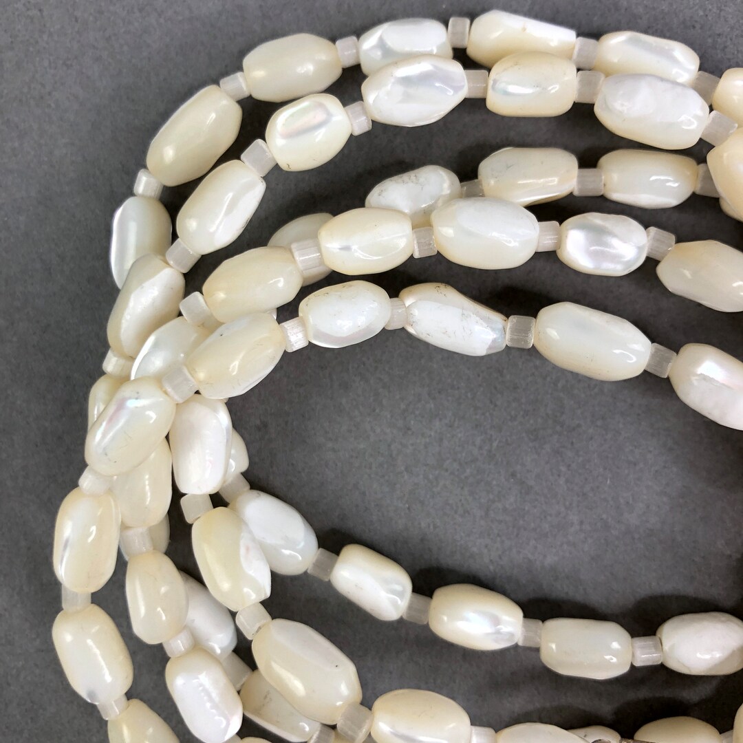 Vintage GERMANY Marked Long Mother of Pearl Necklace. - Etsy