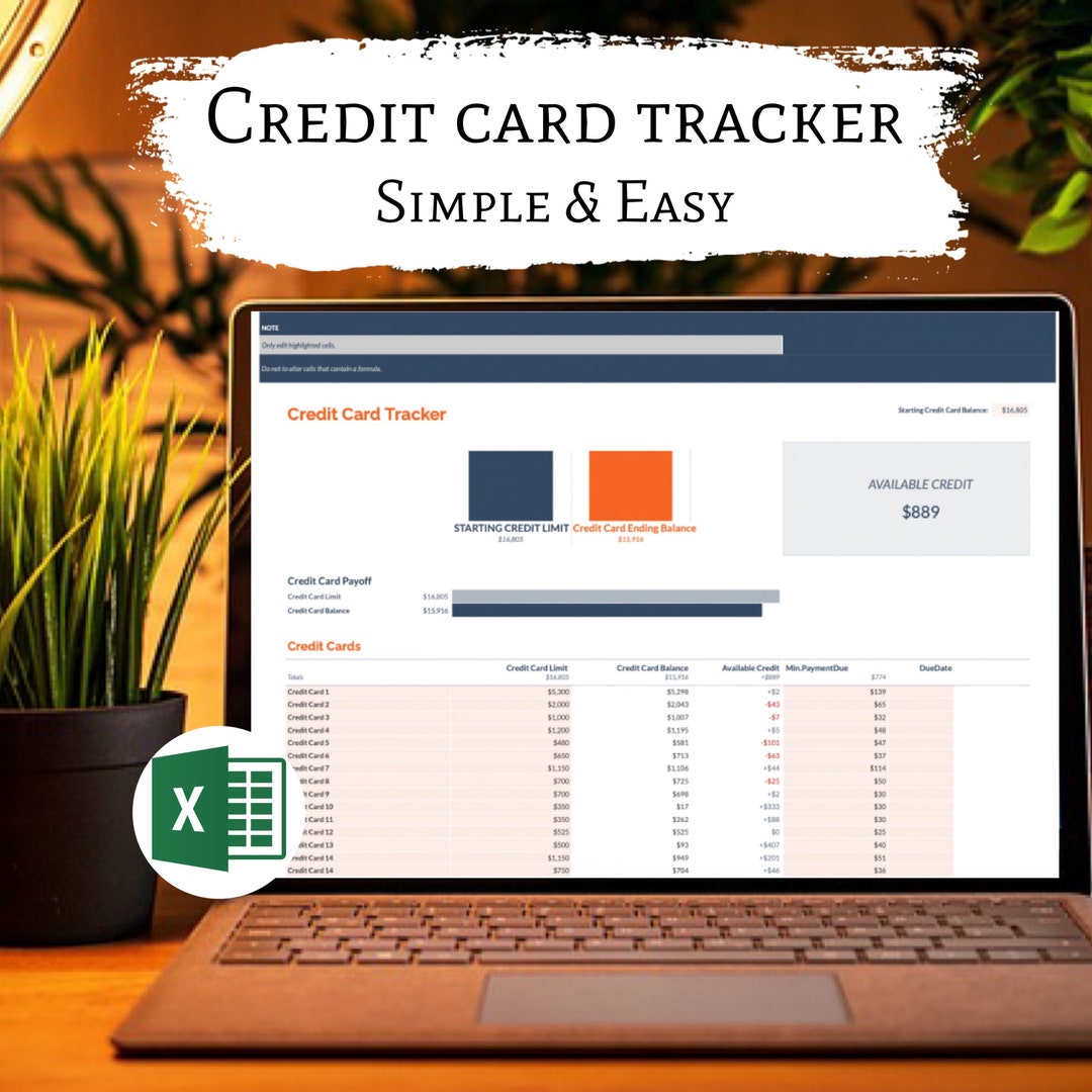 Credit Card Tracker Spreadsheet - Etsy