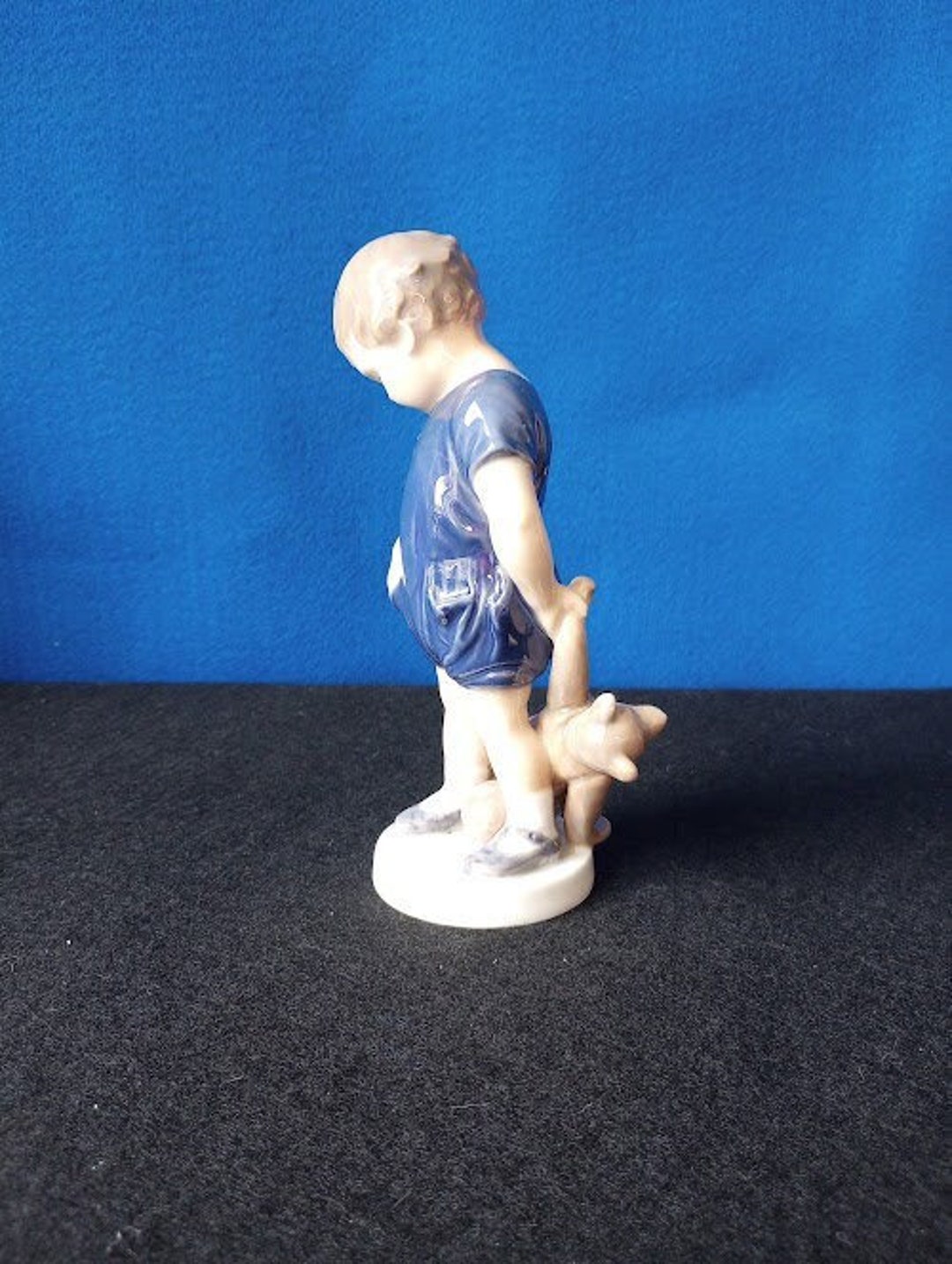 Boy With Teddy, Royal Copenhagen Denmark, 7" Tall - Etsy