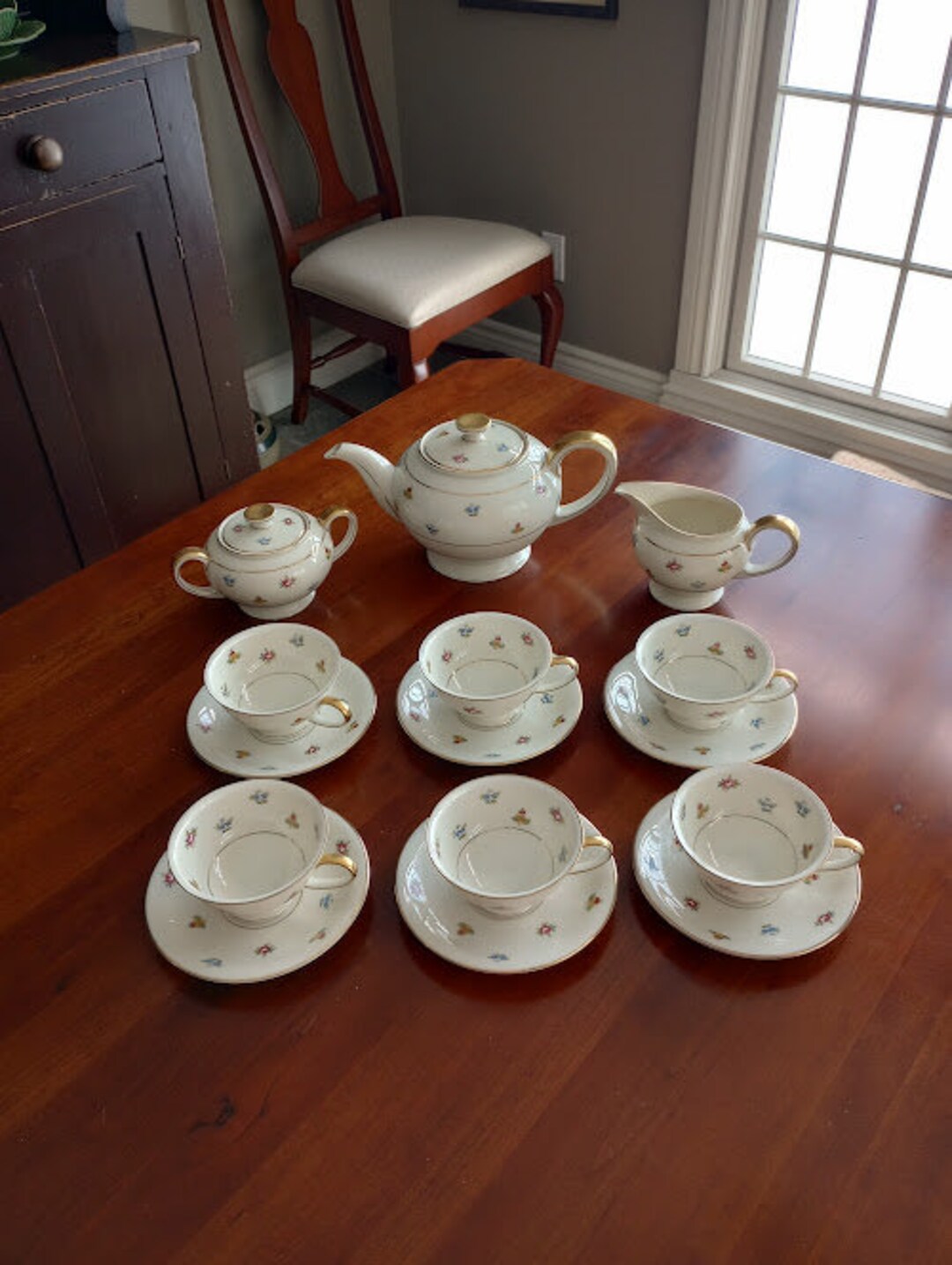 Rosenthal Tea Set, 6 Cups and Saucers, Sugar, Creamer, 6" Tea Pot ...