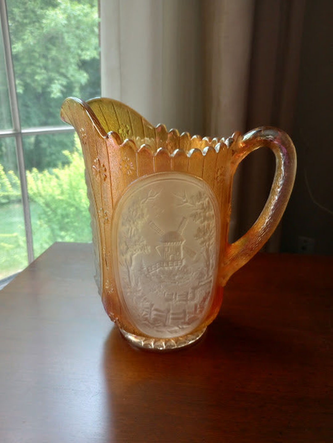 Imperial Glass Windmill Pitcher, Amber 8.5 Inches, Vintage - Etsy
