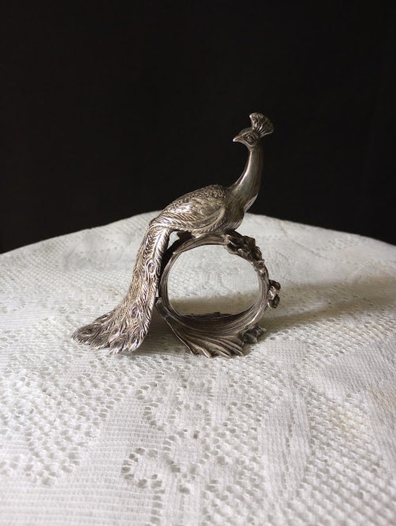 Reed and Barton Peacock Napkin Ring, Silver Plate, Vintage, 1824 Series ...