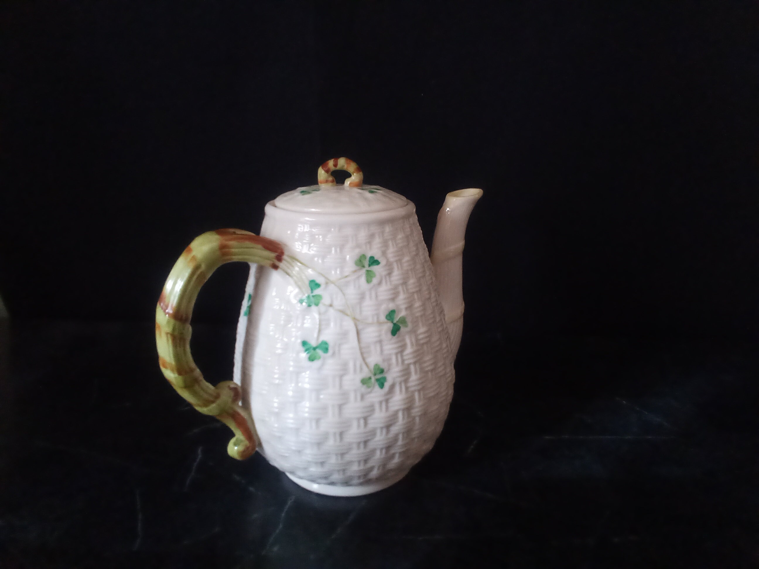 Belleek Shamrock Tea Set With Sugar Bowl and Creamer - Etsy