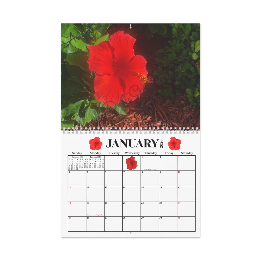 Vibrant Floral Wall Calendar: Customizable Monthly Planner - Etsy