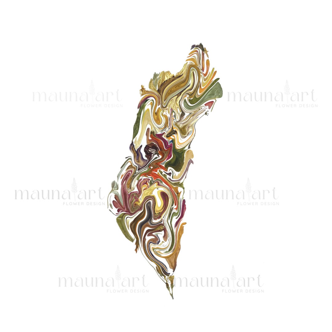 Fluid Israel: Modern Artisanal Map Design - Etsy