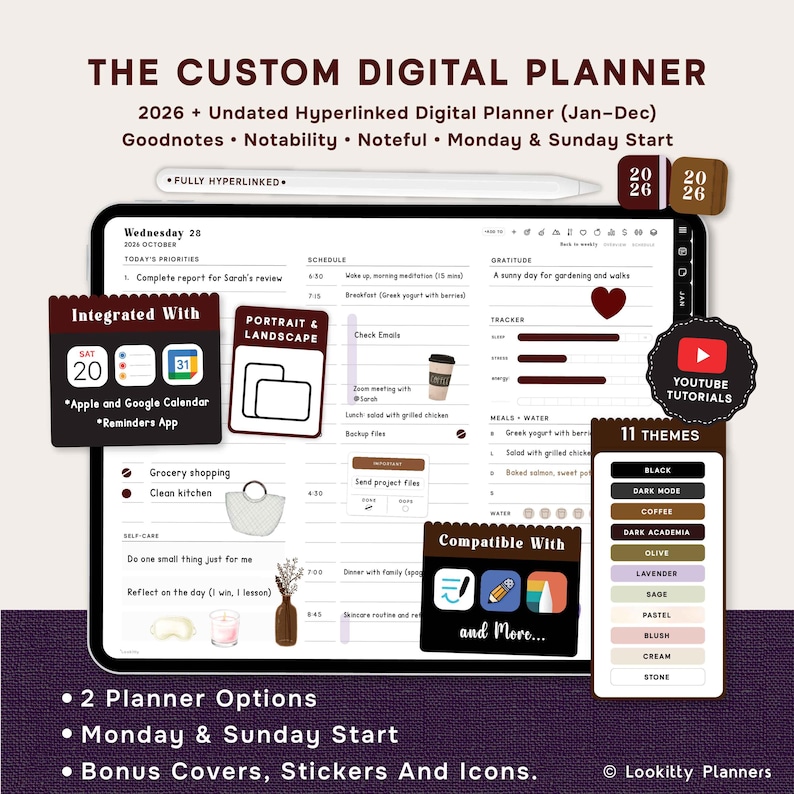 All-in-one Custom Digital Planner | 2026 & Undated - Etsy