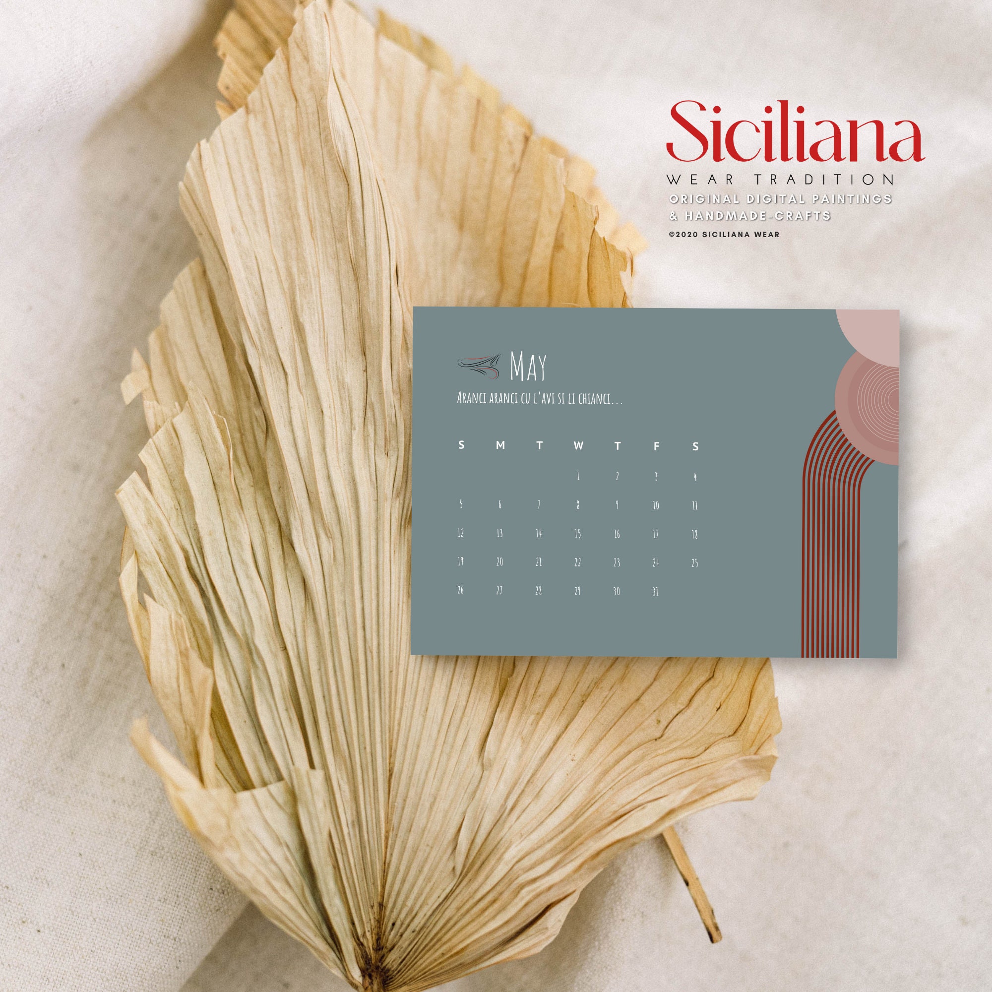 Printable Calendar 2024 Sicilian Calendar Sicilian Style - Etsy