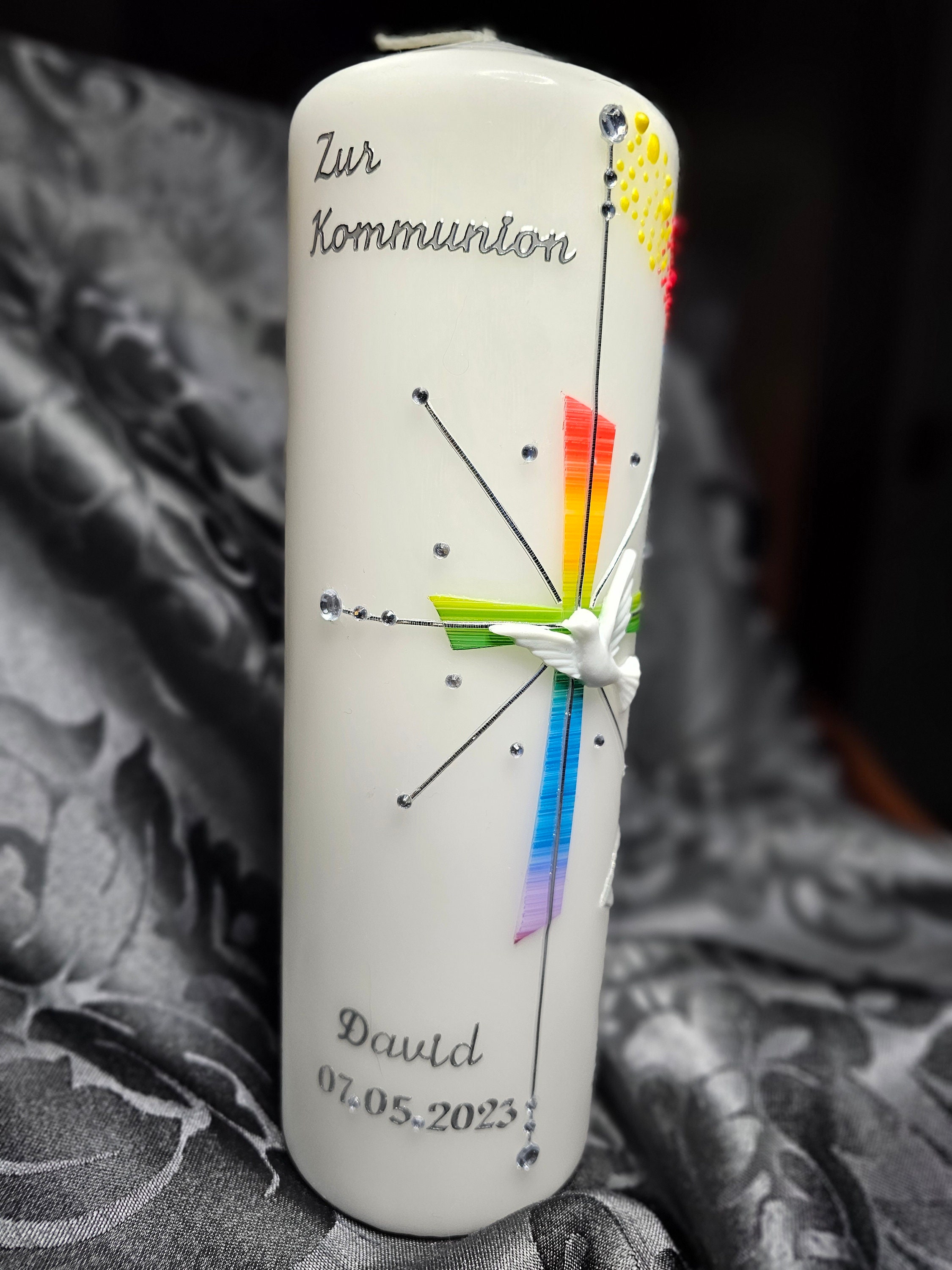 Communion Candle, Rainbow, Communion, Dove, Cross, Confirmation Candle ...