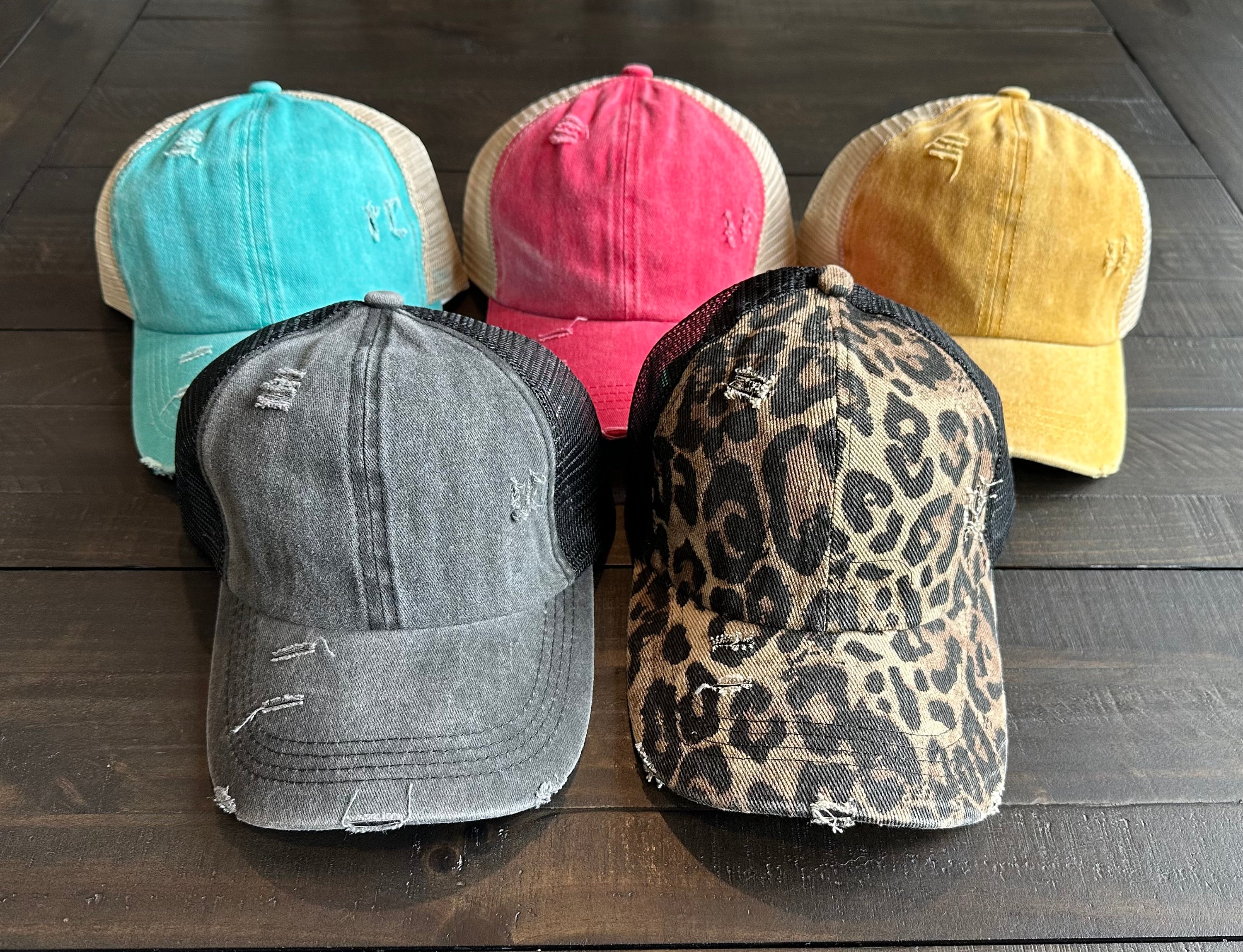 Ponytail Trucker Hat | Ponytail Hat | High Ponytail Distressed Hat ...
