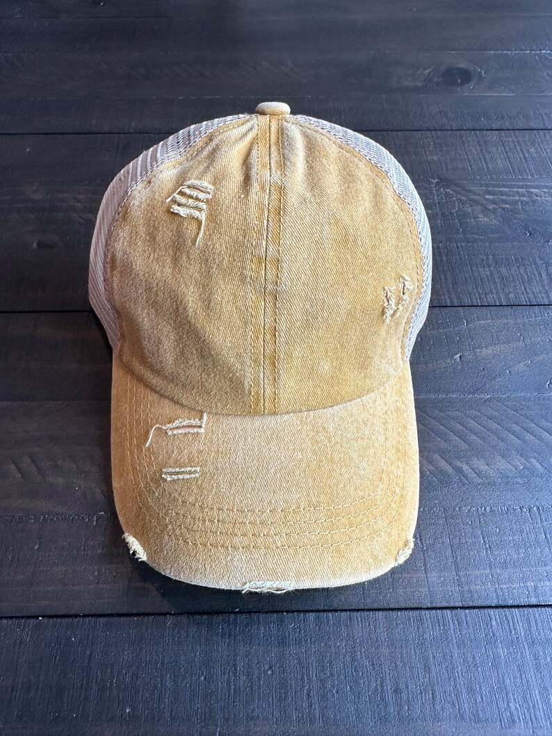 Ponytail Trucker Hat | Ponytail Hat | High Ponytail Distressed Hat ...