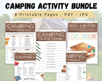 Camping Games Bundle for Kids & Adults Camping Activities - Etsy