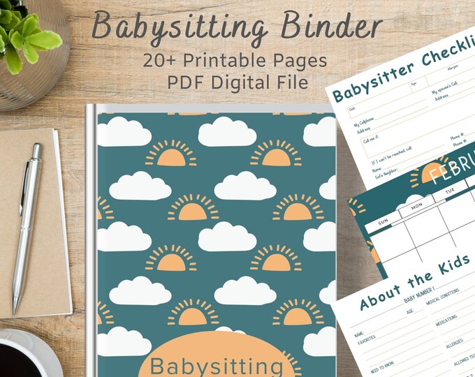 Babysitting Binder, Printable Planner for Babysitter, Babysitting Kit ...