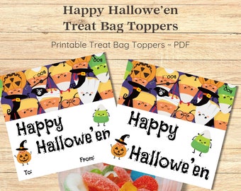 Trick or Treat Pumpkin Halloween Treat Candy Goody Bag Topper - Etsy