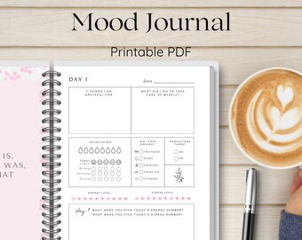 Printable Food and Mood Tracker Nutrition Journal, Emotional Wellness ...