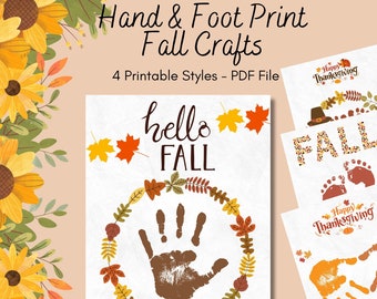 Christmas Handprint Footprint Craft Bundle Printable - Etsy