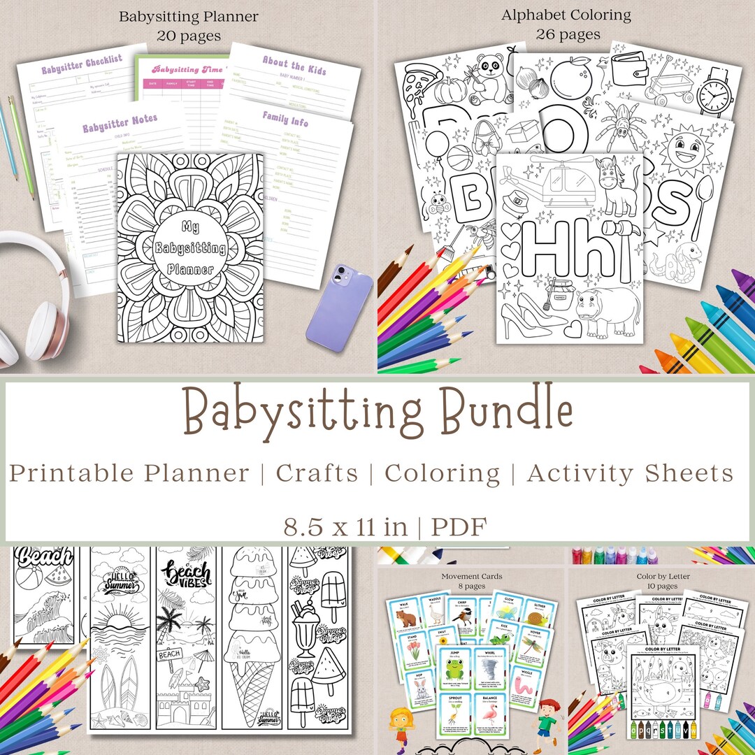 Printable Babysitting Bundle, Kit and Activities, Babysitting Kit, Kids ...