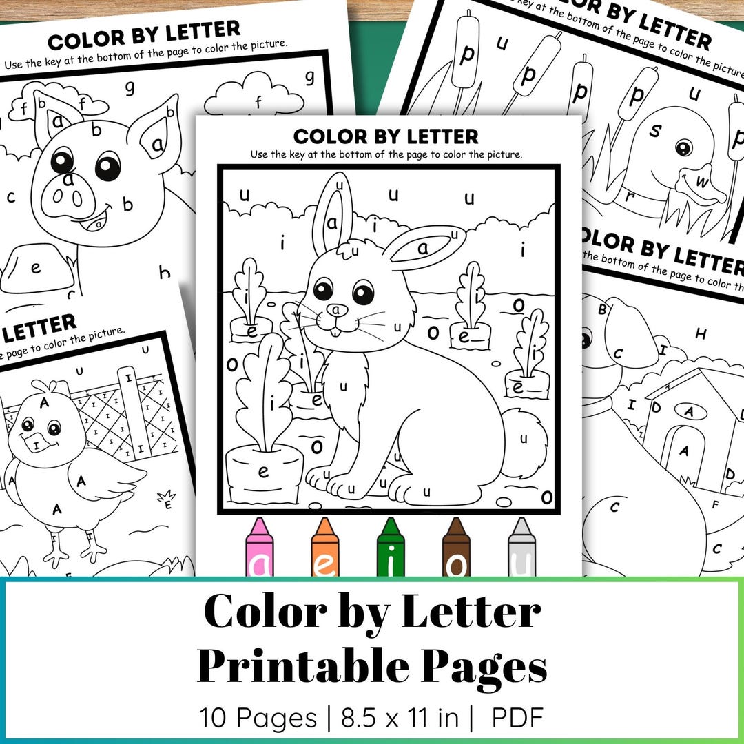 Color by Letter Printable Activity for Kids, Fun Educational Coloring ...