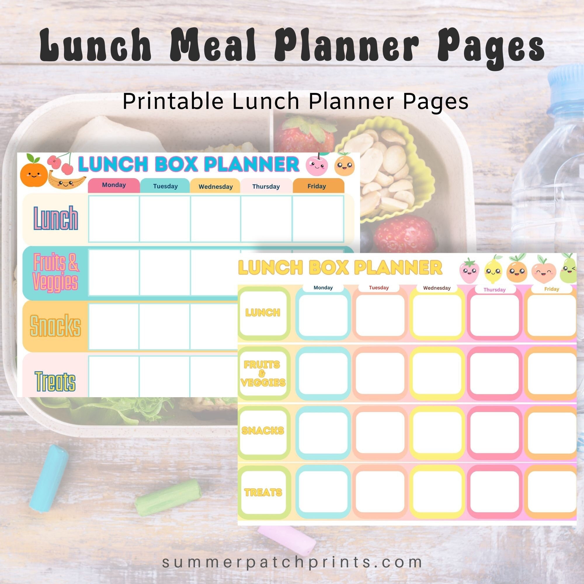 Lunch Box Planner Pages, Printable Lunch Planner Page, School Lunch ...