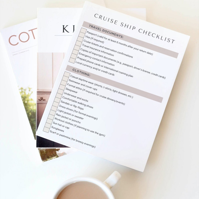 Cruise Ship Checklist, Printable Packing Checklist for Cruise, Packing ...