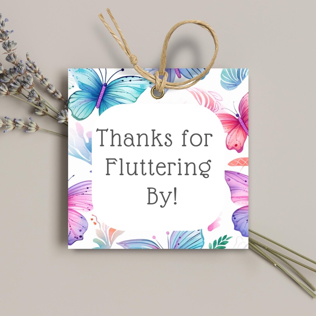Custom Butterfly Gift Tags, Printable Tags for Parties, Weddings and ...