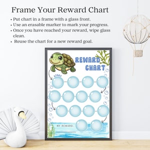 Reward Chart Printable for Kids, Turtle Reward Chart, Fun Behavior ...