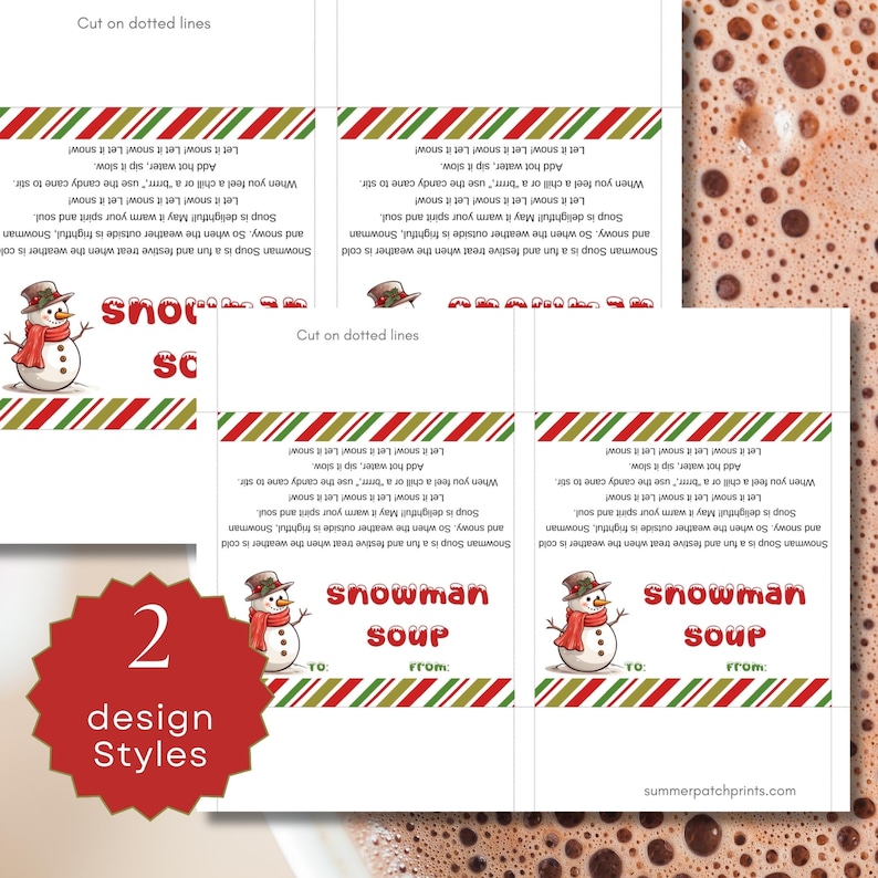 Printable Treat Bag Topper for Snowman Soup Party Favour Printable for ...