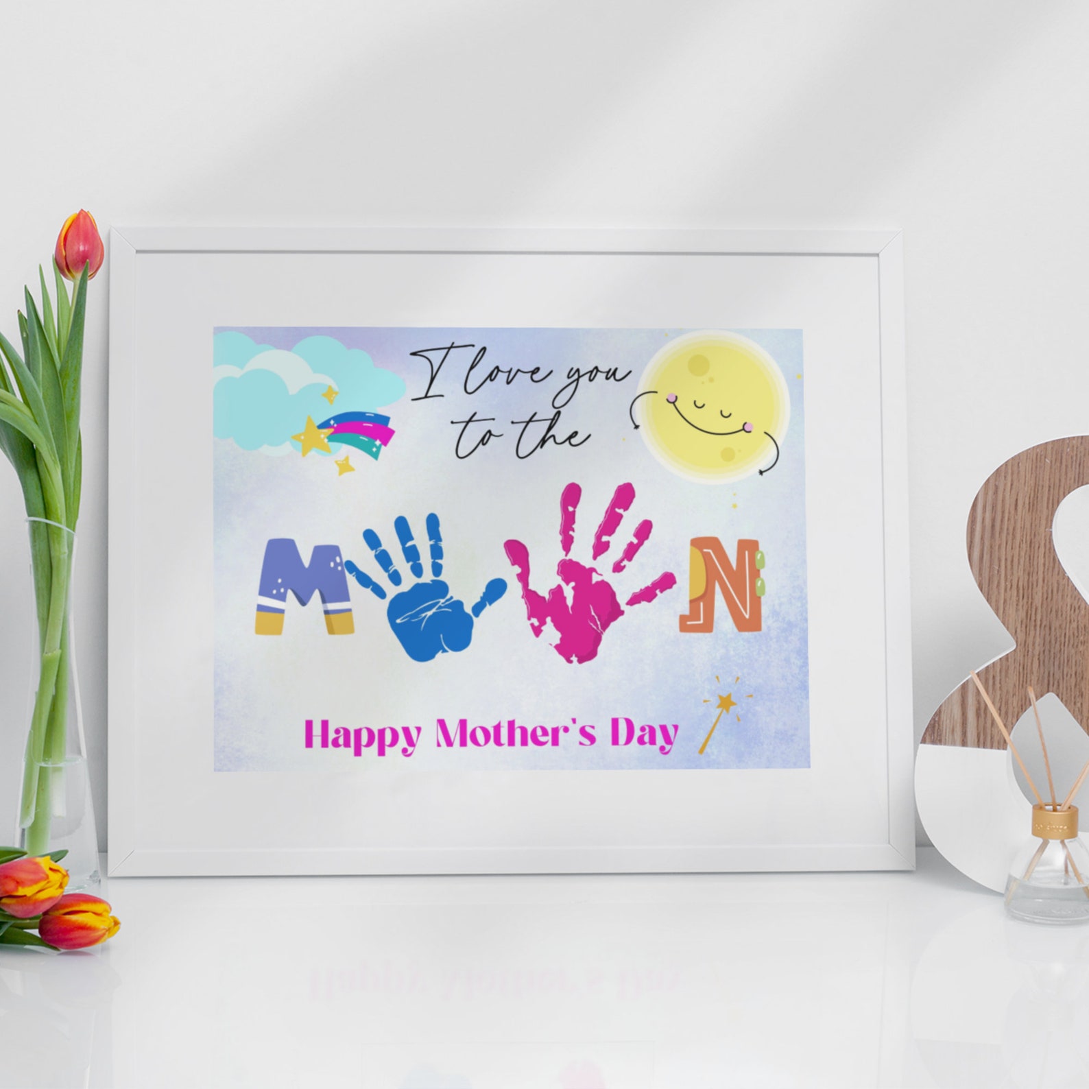 Printable Mother's Day Craft, Happy Mother's Day, Handprint Art, Kids ...