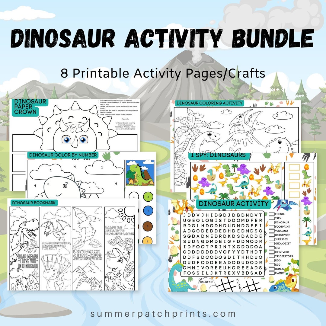 Dinosaur Activity Pages, Dinosaur Themed Crafts, Printable Activity for ...
