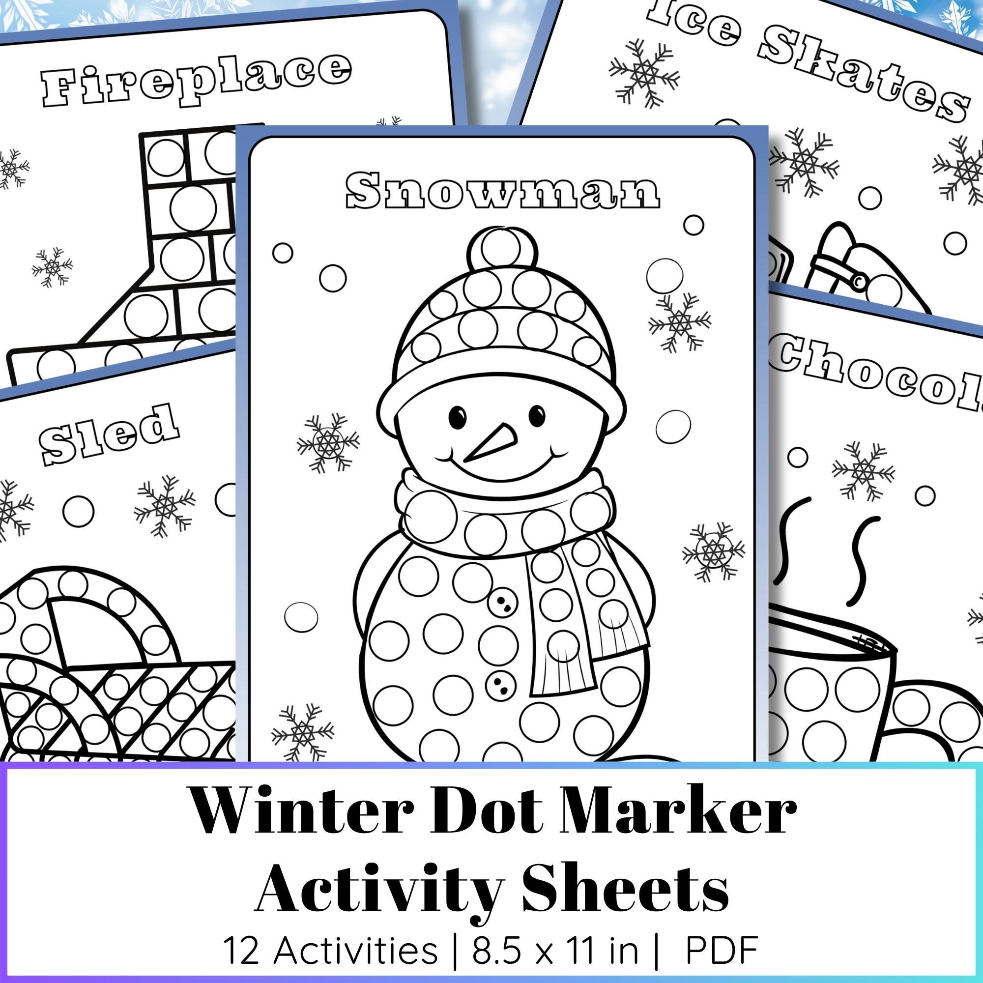 Printable Winter Dot Marker Kids Activities - Christmas Craft Pages ...