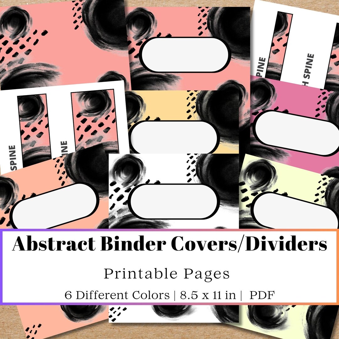 Printable Binder Covers, Set of 6 Binder Inserts, School Binder Covers ...