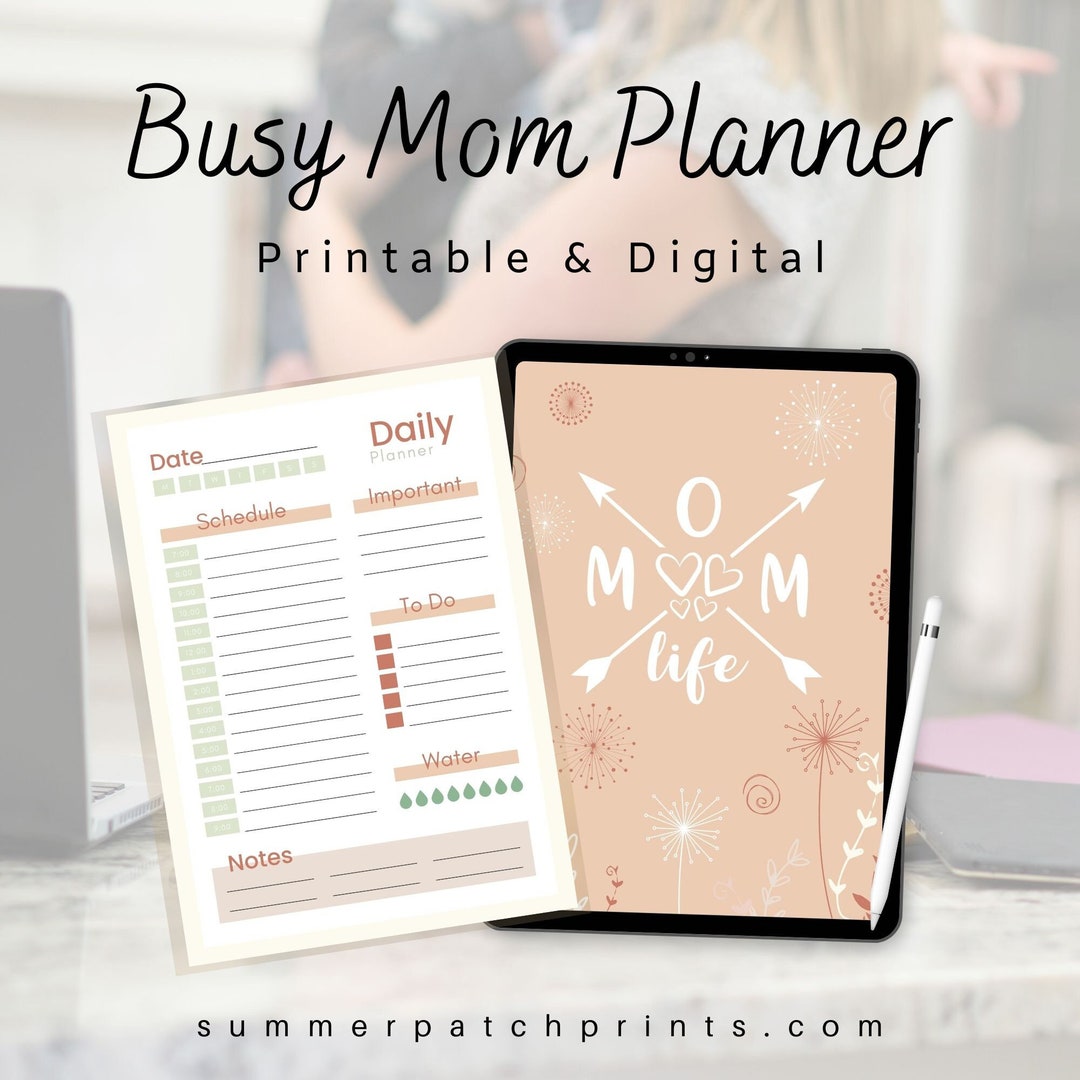 Busy Mom Planner Printable Planner For Mom Household Etsy