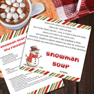 Printable Treat Bag Topper for Snowman Soup Party Favour Printable for ...