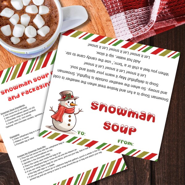 Snowman Soup Poem - Etsy