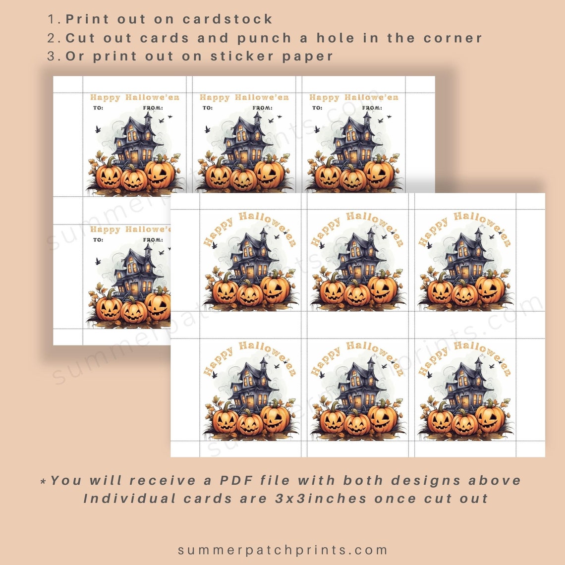 Halloween Gift Tags Printable Party Favour Tags Treat Bag - Etsy