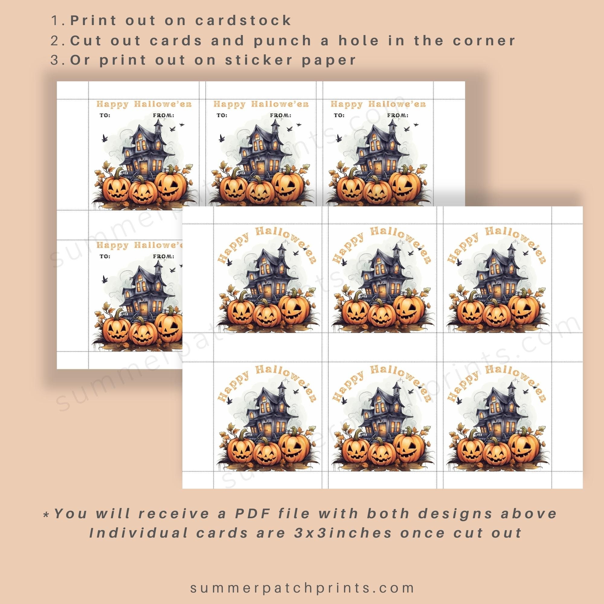 Halloween Gift Tags Printable, Party Favour Tags, Treat Bag Tags for ...