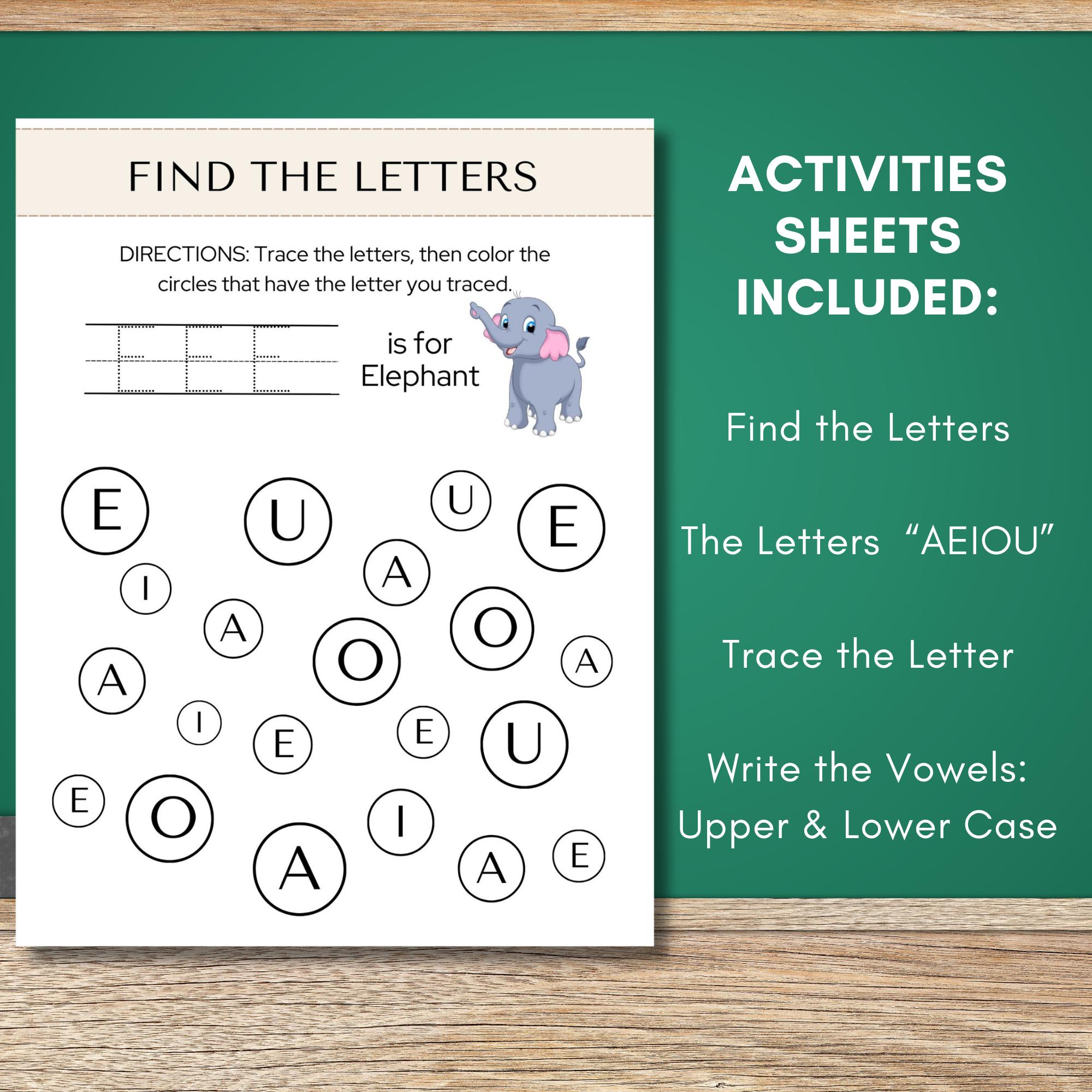 Learn Vowel Worksheets, Printable Printing Practice, Letter Tracing for ...