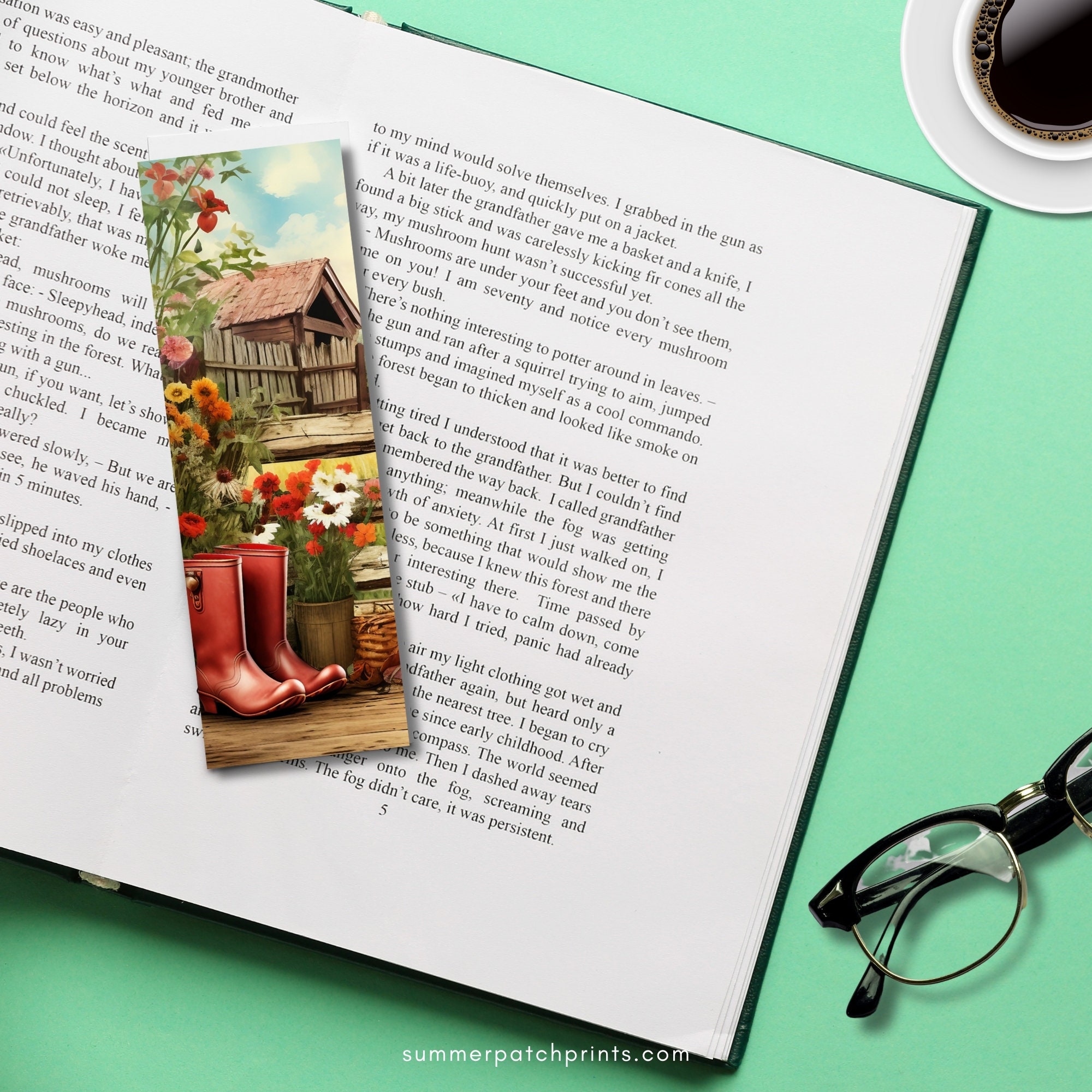 Printable Country Garden Bookmarks, Colorful Digital Bookmarks, Perfect ...