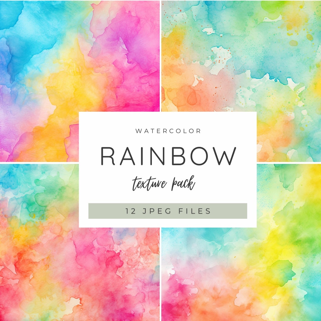 Rainbow Watercolor Paper Pack, Digital Paper Pack, Commercial Use ...