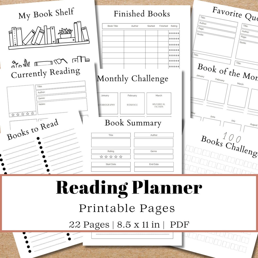 Printable Reading Planner, Reading Checklist and Organize, Reading Logs ...