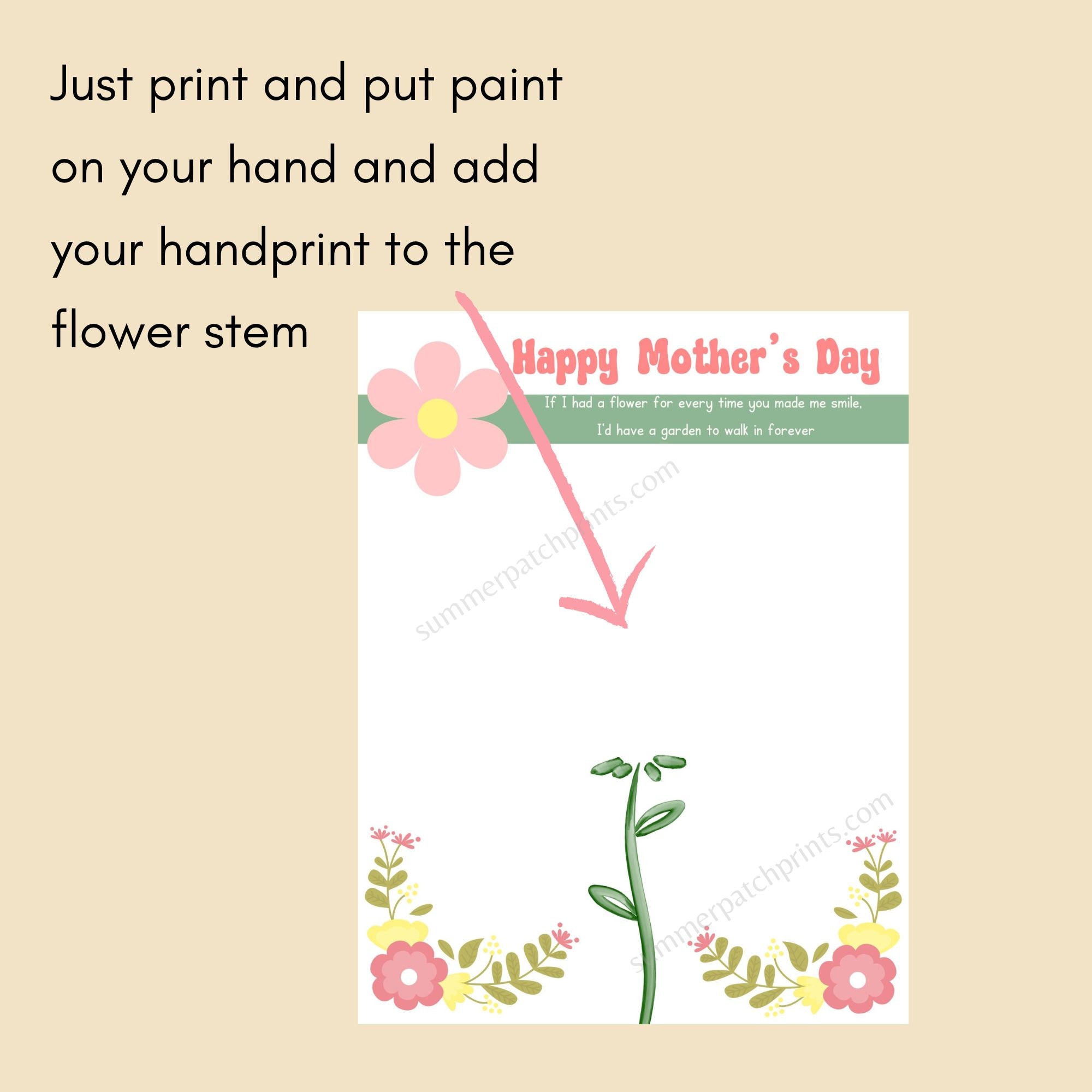 Printable Mother's Day Craft, Happy Mother's Day Kids Craft, Kids ...