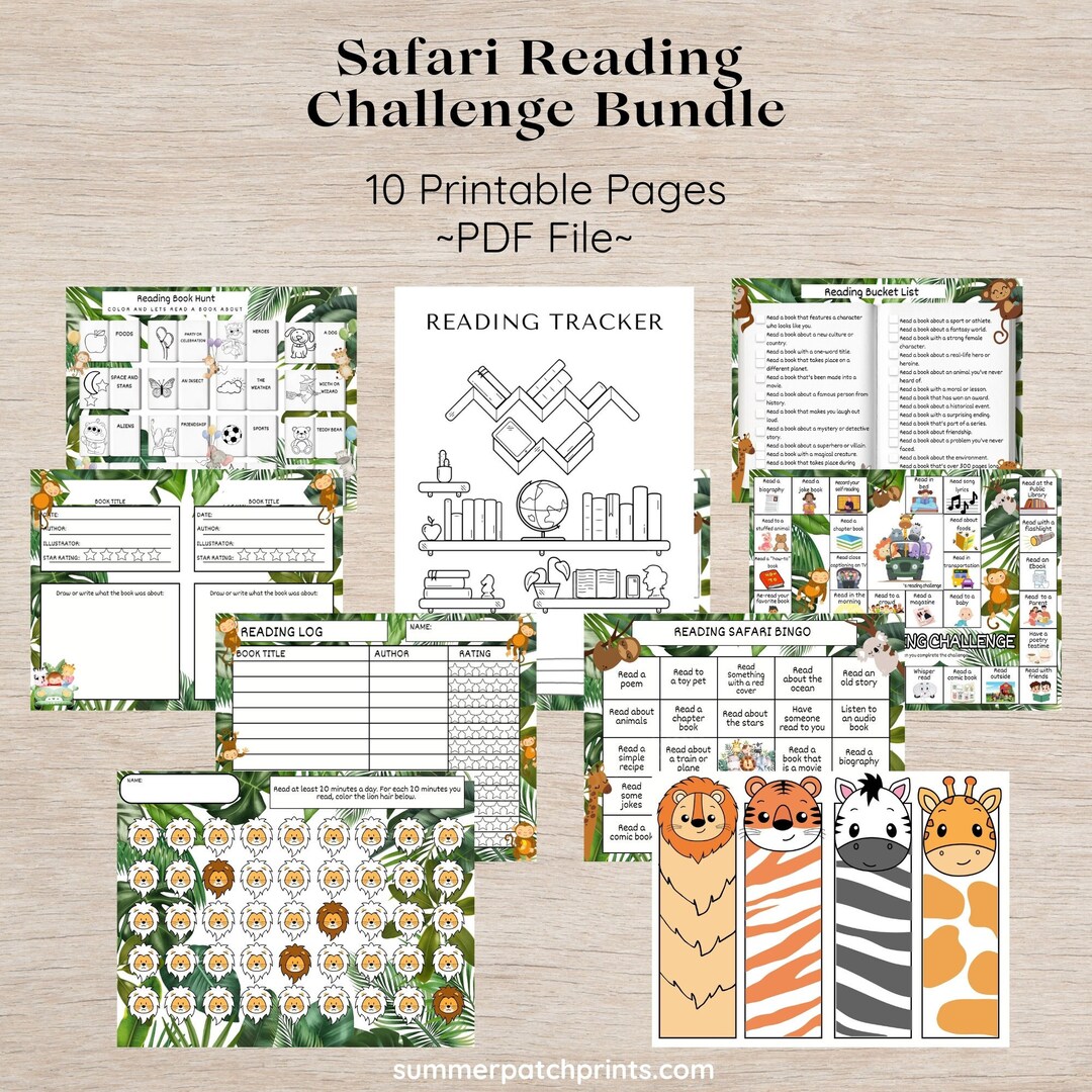 Kids Reading Challenge Bundle, Printable School Reading Challenge for ...