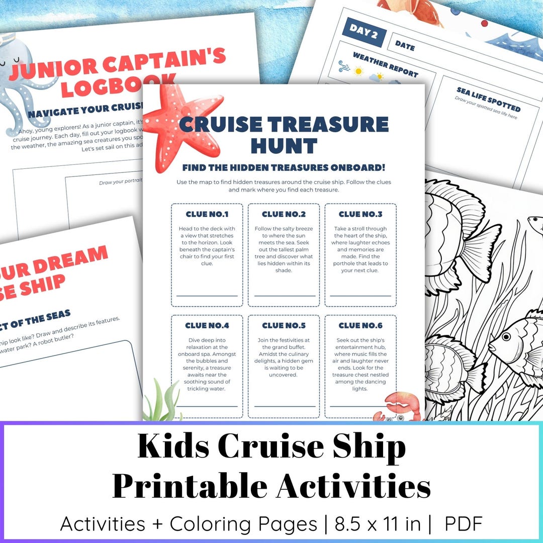 Cruise Ship Printable - Kids Activities for Cruise Vacation, Fun Travel ...
