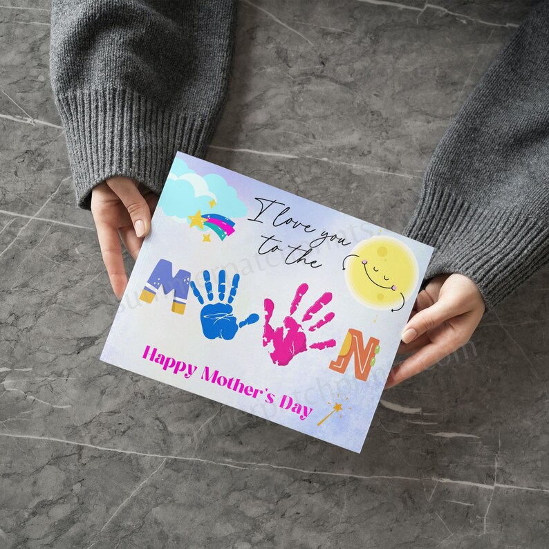 Printable Mother's Day Craft, Happy Mother's Day, Handprint Art, Kids ...