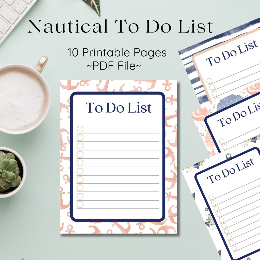 Nautical to Do List, Printable to Do Lists, to Do Lists, to Do List ...