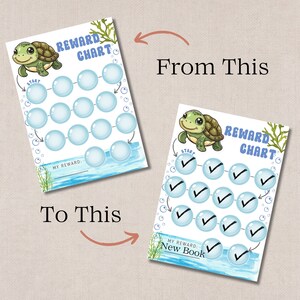 Reward Chart Printable for Kids, Turtle Reward Chart, Fun Behavior ...