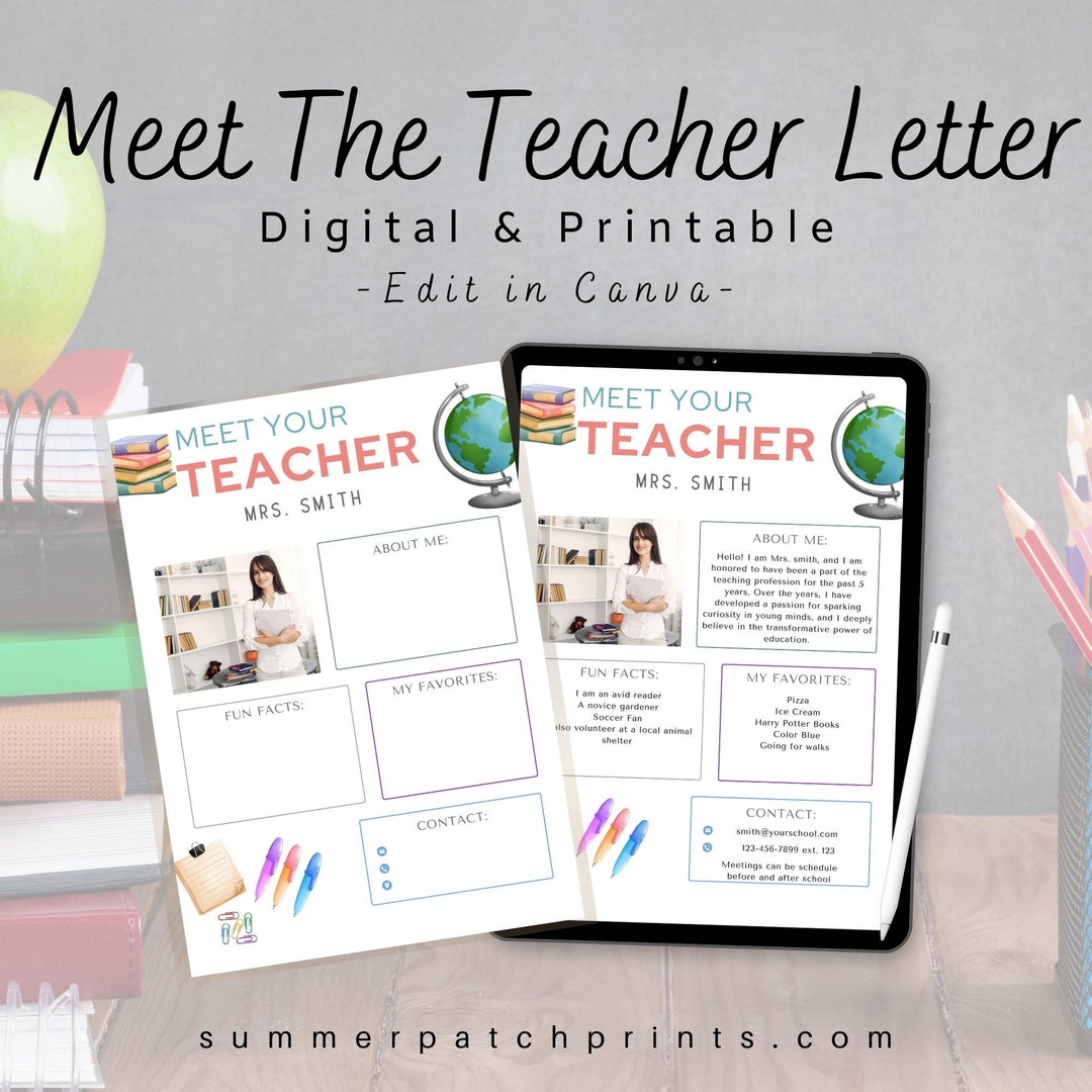 Meet the Teacher Printable Letter Meet the Teacher Editable - Etsy