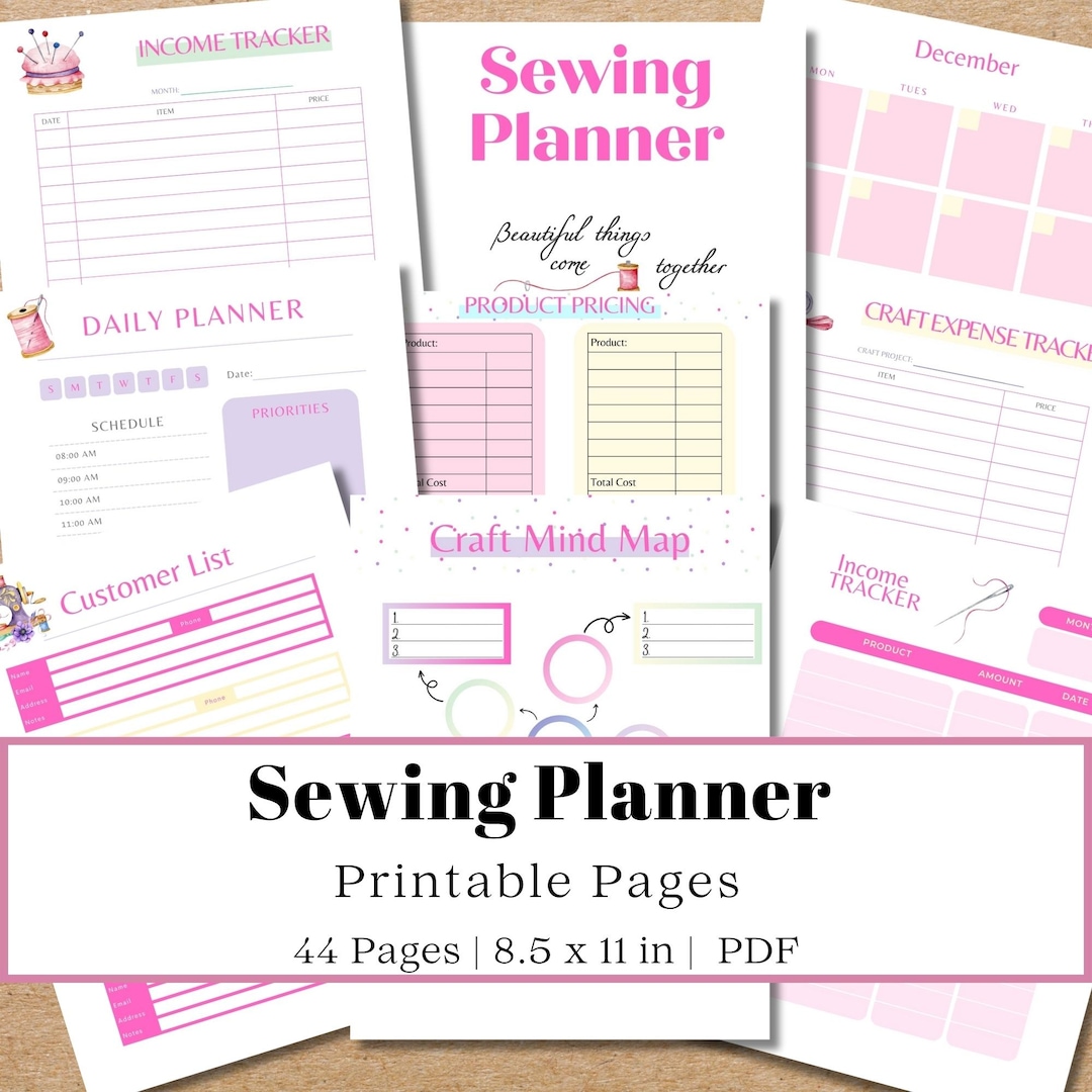 Sewing Planner, Printable Sewing Planner, Sewing Project Planner ...