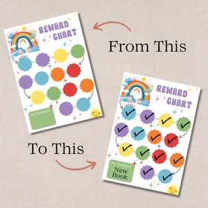 Printable Reward Chart for Kids, Rainbow Reward Chart, Fun Behavior ...