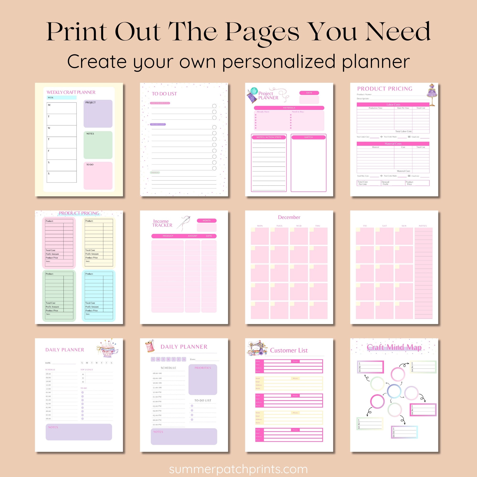 Sewing Planner, Printable Sewing Planner, Sewing Project Planner ...